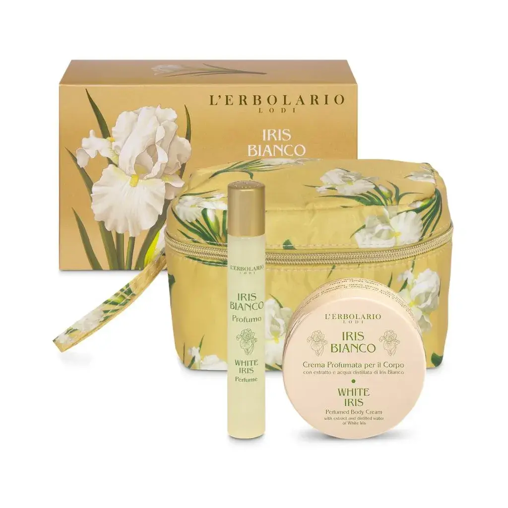 Lerbolario Ženski set krema za telo i parfem White Iris sa neseserom, Bež