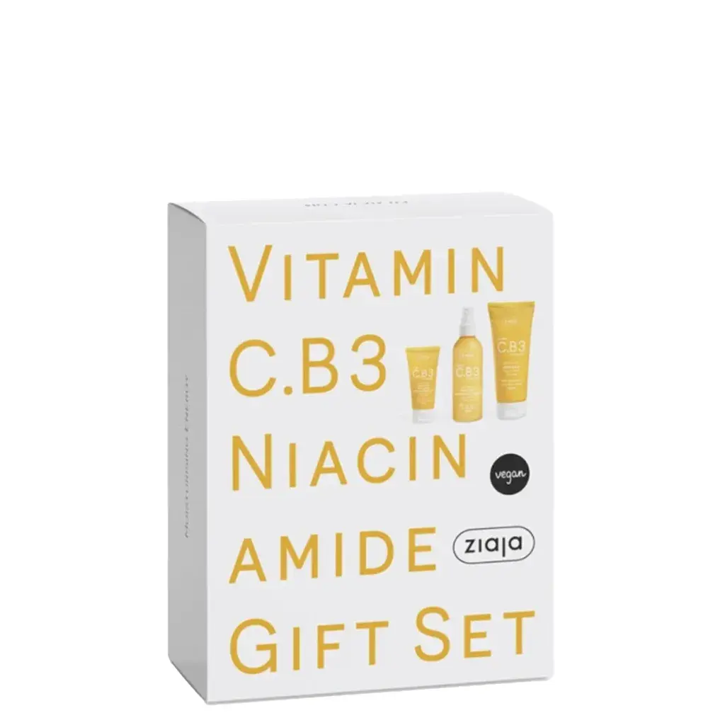 Ziaja Set za negu kože Vitamin C.B3 Niacinamide, Krema za lice, 50 ml + Balzam za telo, 200 ml + Tonik za lice, 190 ml