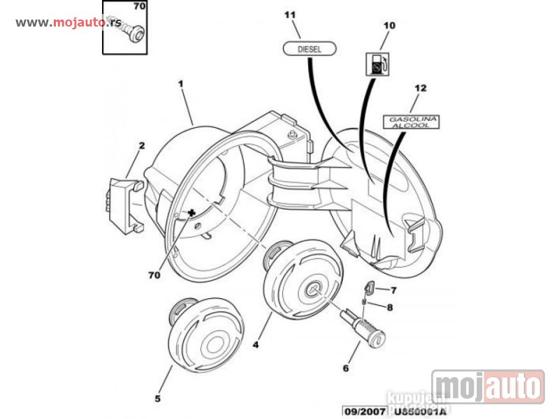 Citroen Xsara Picasso Vratanca Rezervoara 99-07, NOVO