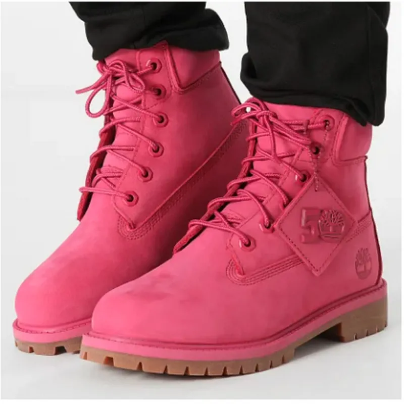 TIMBERLAND CIZME 6 IN PREMIUM WP BOOT DARK PINK NUBUCK