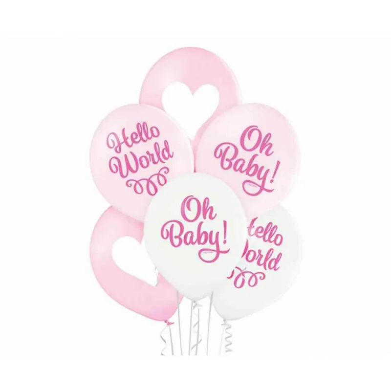 BALONI OH BABY GIRL ROZA 6KOM