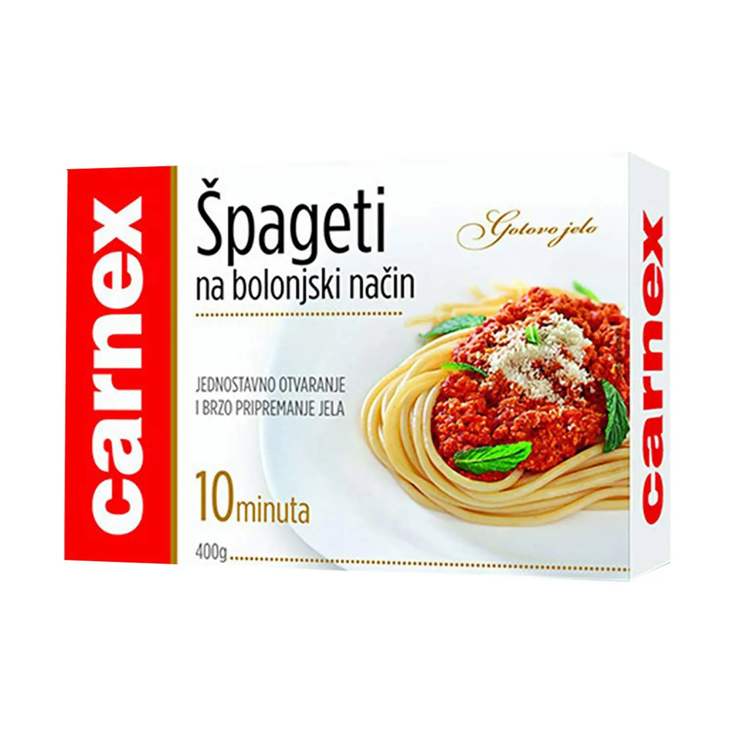 Carnex Špagete na bolonjski način, Gotovo jelo, 400g