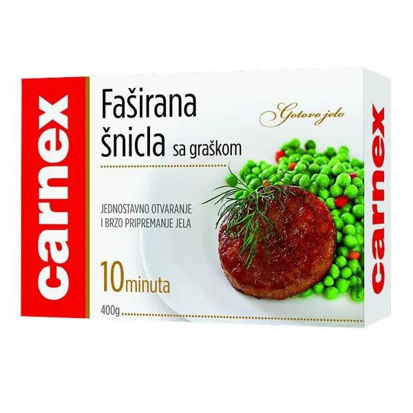 CARNEX Faširana šnicla sa graškom, 400g