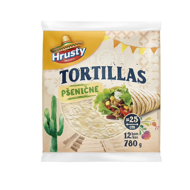 Hrusty Tortilja pšenična, 780g, 12 komada