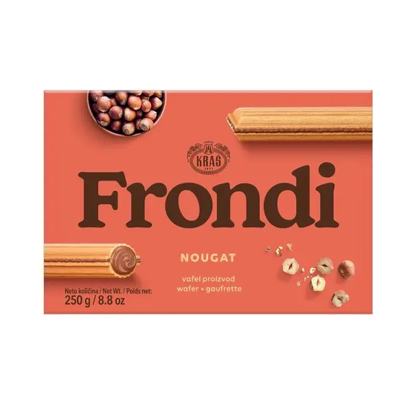 Frondi Maxi Vafl štapići, Nugat, 250g