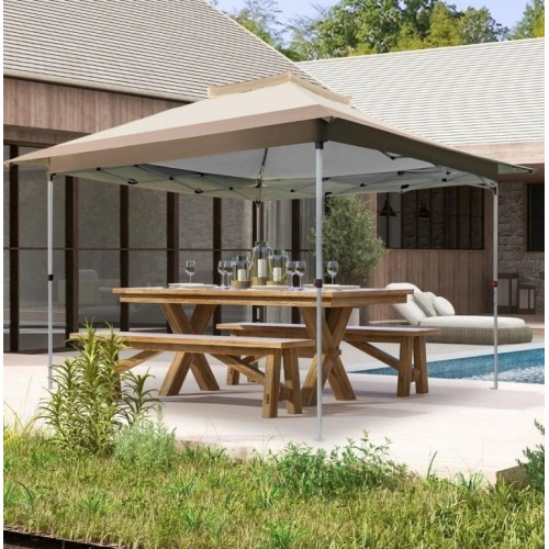 Gazebo paviljon sa mehanizmom 350x350cm Braon 1680
