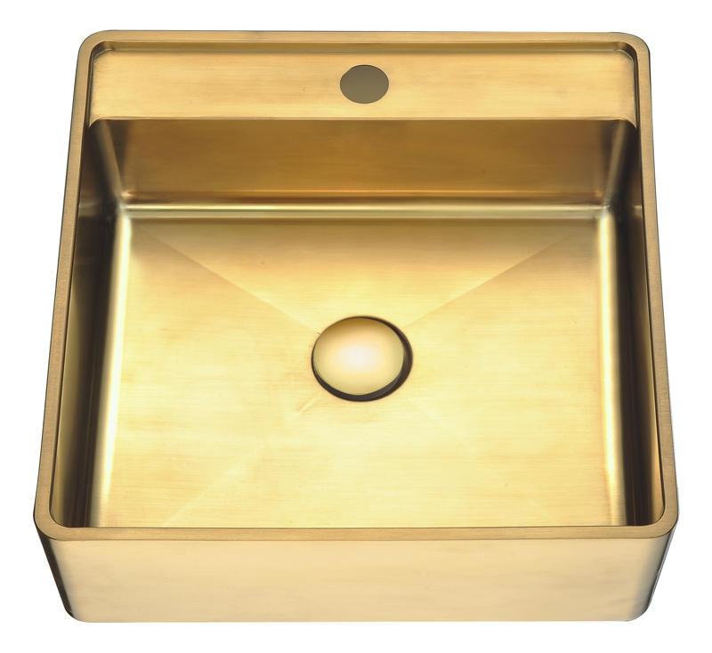 METALNI LAVABO WBT4141G KOCKA ZLATNI INOX