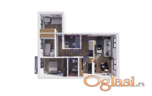 Troiposoban 77m2 Grbavica