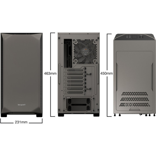 Kućište Midi be quiet! PURE BASE 500 mettalic grey Window