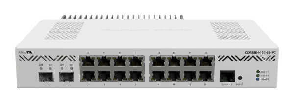 CCR2004-16G-2S+PC sa licencom RuterOS L6, kuciste za pasivno hladjenje
