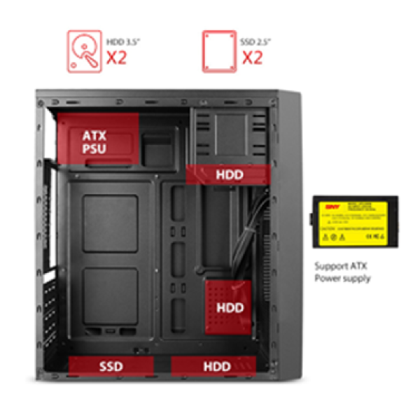 Kućište Stars Solutions K01 500W USB2.0 x2