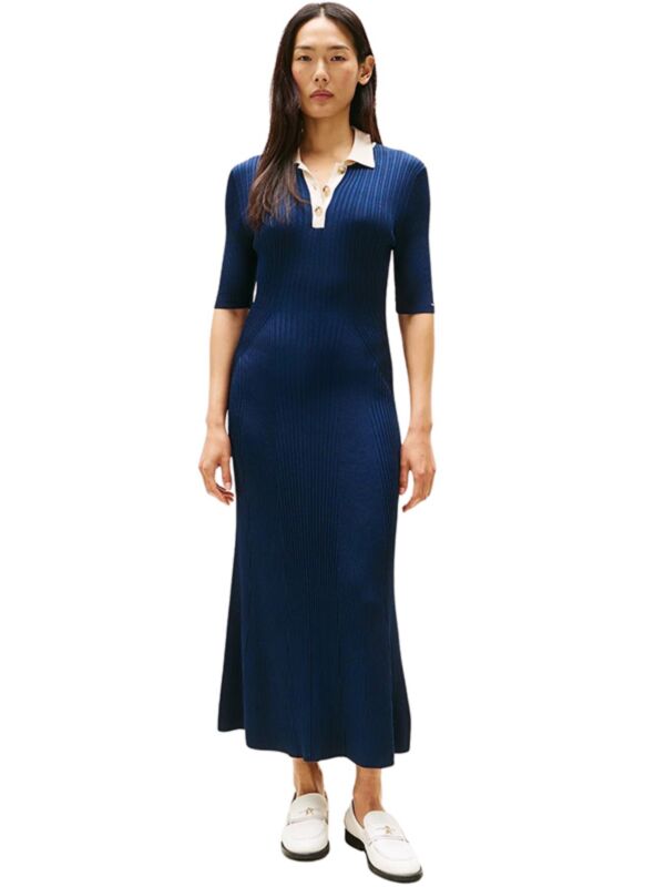Tommy Hilfiger - Rebrasta maxi haljina