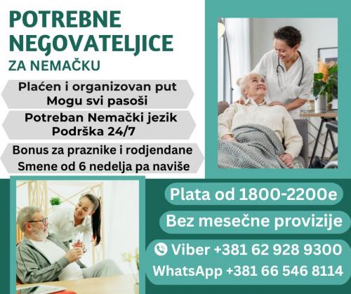 Posao za Negovateljice u Nemačkoj