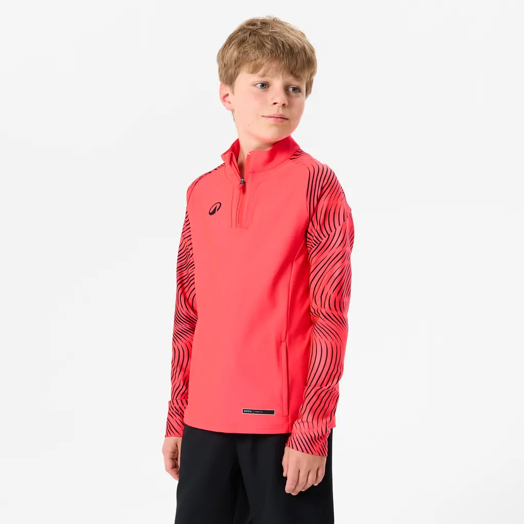 Neon roze-crni dečji duks s 1/2 rajsferšlusa CLUB WAVY