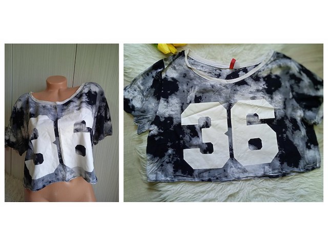 H&;M CROP TOP sSIVI SA NATPISOM VEL 44