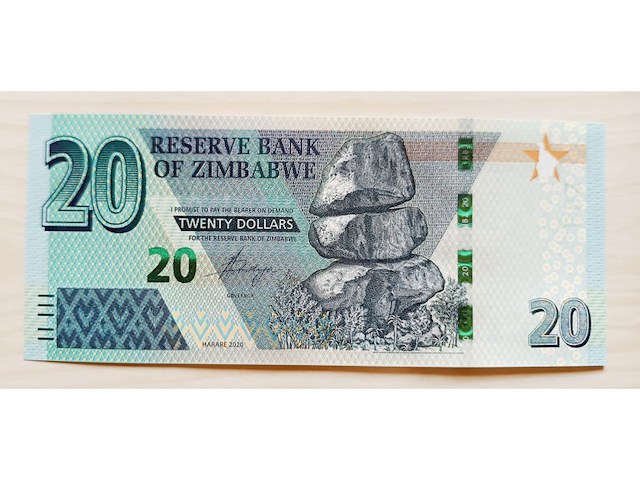 Zimbabwe 20 dollars. Unc, 2020 godina
