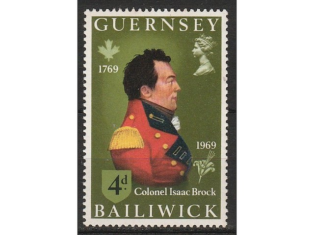 Guernsey - 1969 - Colonel Isaac Brock - MNH