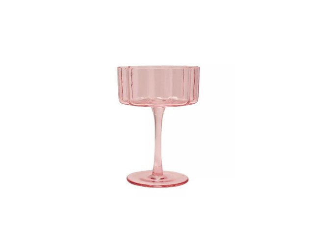 Čaše set 2 - Hestia, Bright Pink Scalloped, Martini