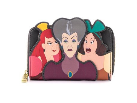 Loungefly Disney Villains Scene Evil Stepmother and Step Sisters Zip Around, novčanik
