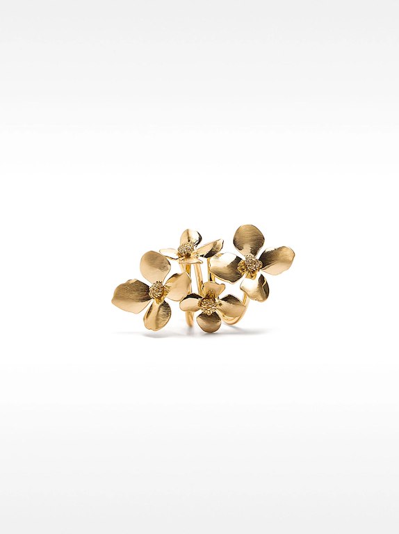 SPIRAL RING WITH FLOWERS