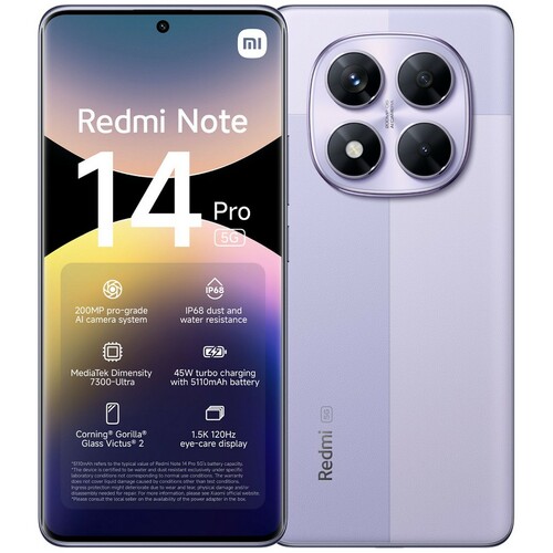 XIAOMI Redmi Note 14 Pro 5G 8GB/256GB Lavander Purple MZB0IMKEU