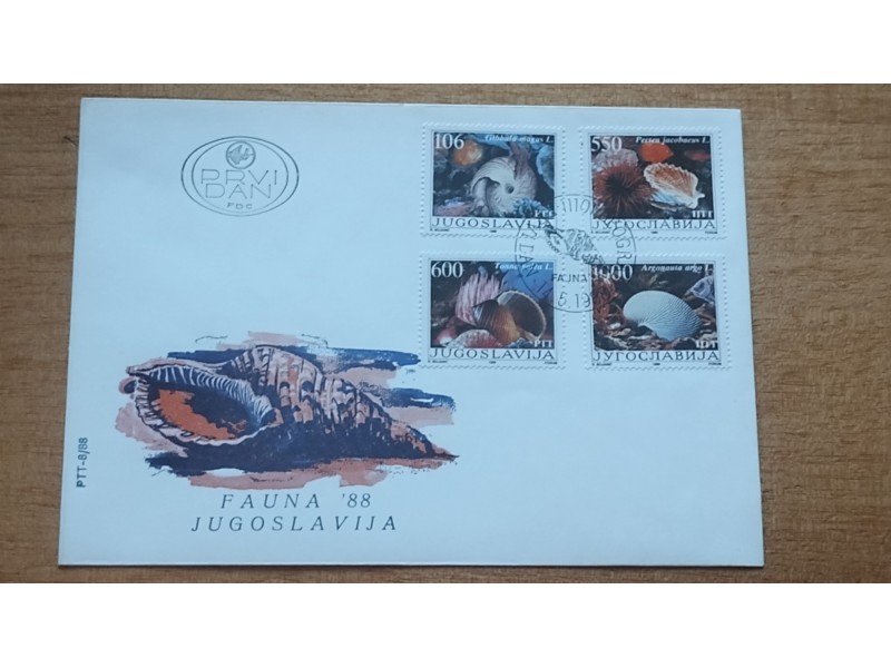 Koverta - FDC - Fauna - Školjke -