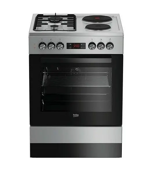 Beko Kombinovani šporet FBE64320SDN, 2 rilngle, 2 gorionika, 66l, Sivi