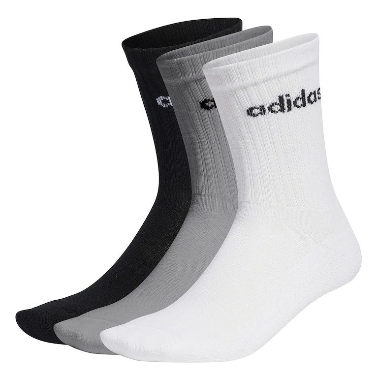 Adidas Čarape C Lin Crew 3P, IC1302, 3 Para, Crne, Sive i Bele
