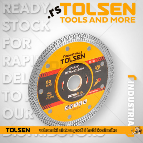 PLOČA REZNA DIJAMANTSKA 115×22.2 PLETENICA TOLSEN 76756