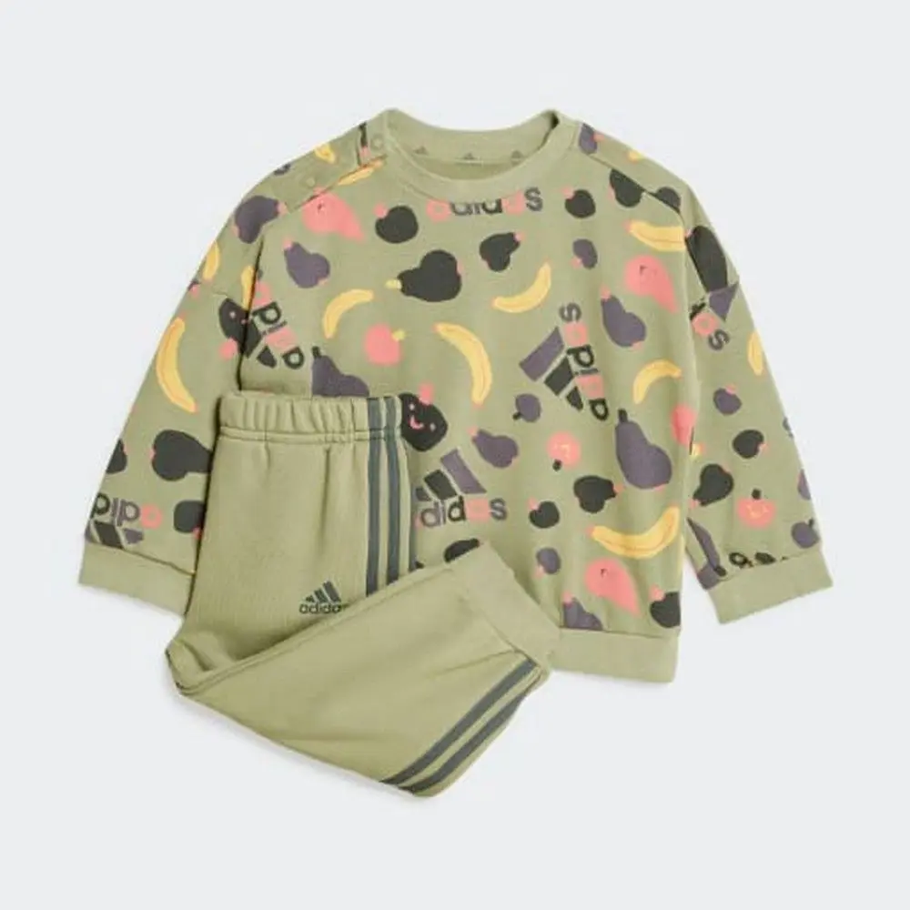 Adidas Trenerka za bebe essentials allover print jogger set kids, Zelena