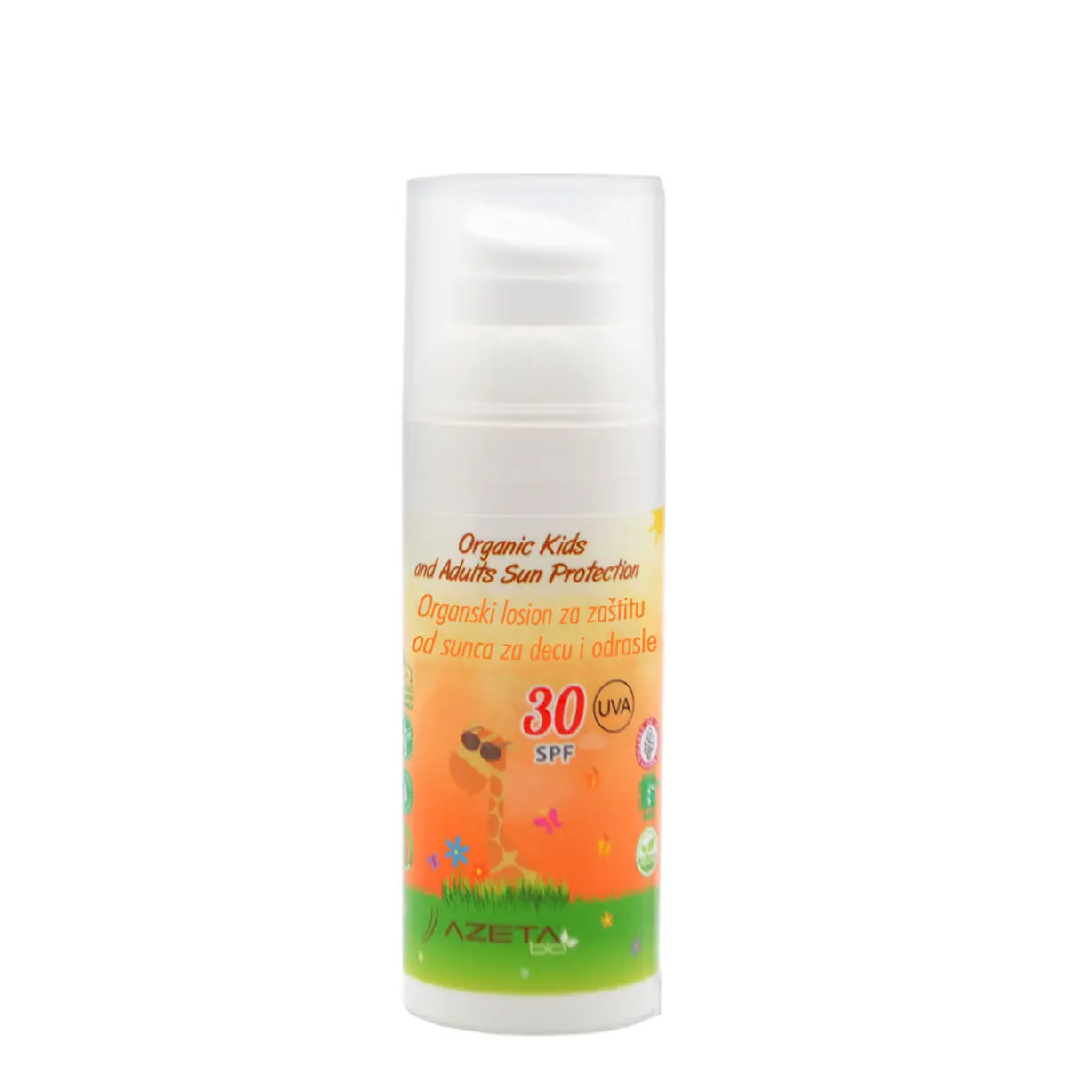 Azeta bio Organska krema za za zaštitu od sunca za decu i odrasle SPF30, 50ml