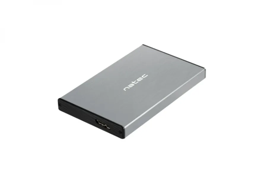 Natec NKZ-1281 RHINO GO, HDD/SSD External Enclosure 2.5", SATA III, USB3.0, Aluminium, Grey