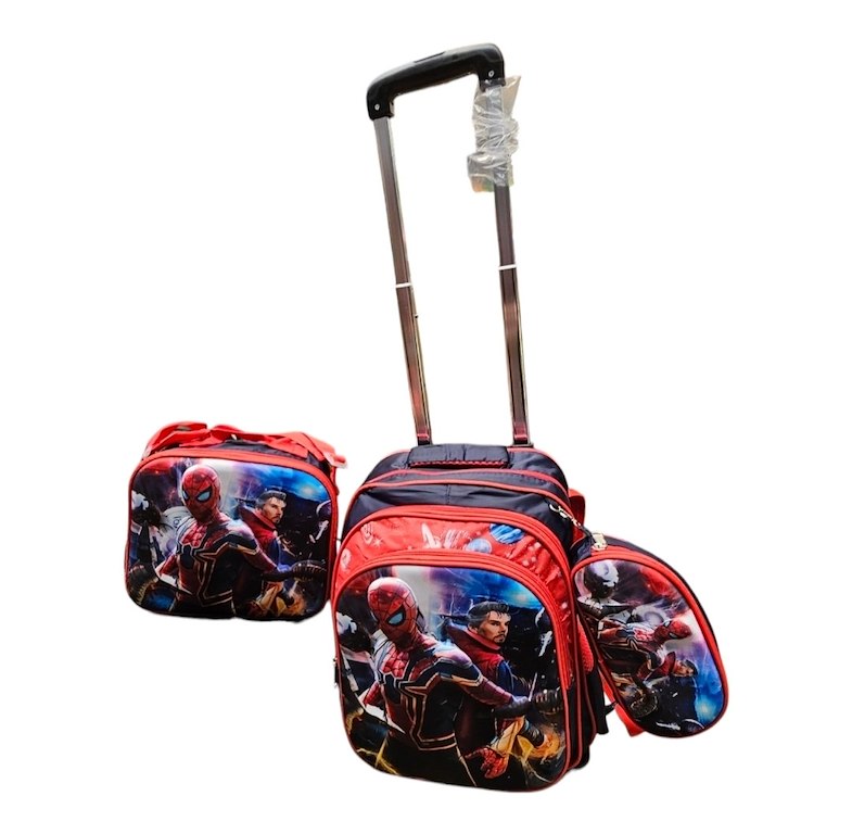 3u1 Ranac set Spiderman – Torba sa tockicima i rickom, lunch torba i pernica MDL645