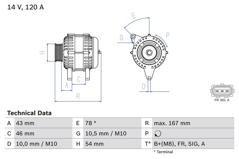 Alternator BOSCH 0 986 049 171