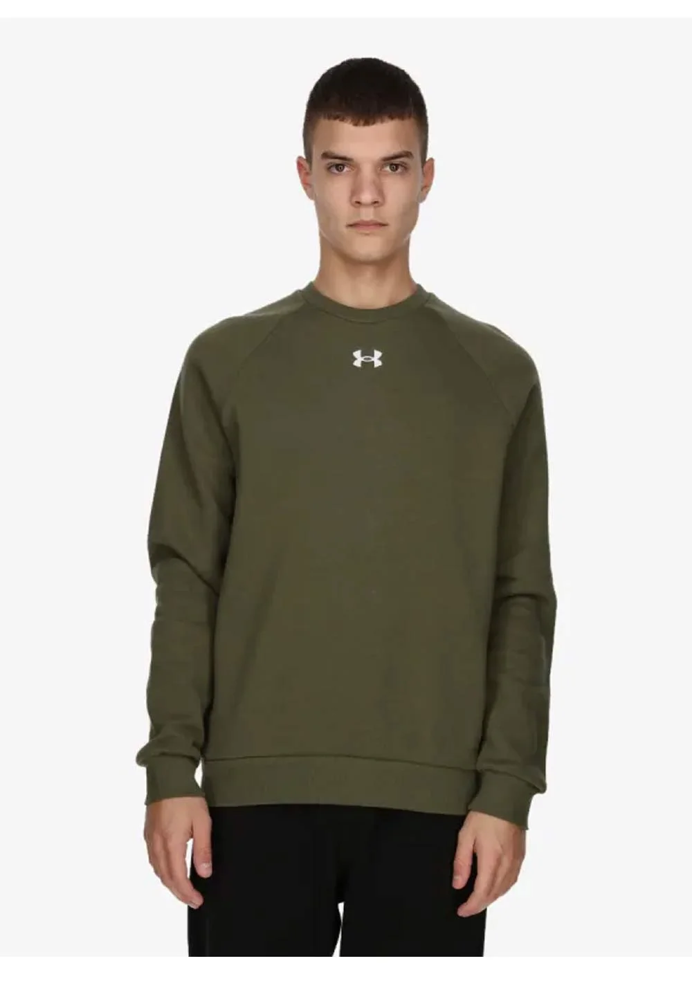 UA RIVAL FLEECE CREW ZELENA