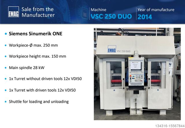 Vertikalni dvostruki okretni centar
EMAG VSC 250 DUO
