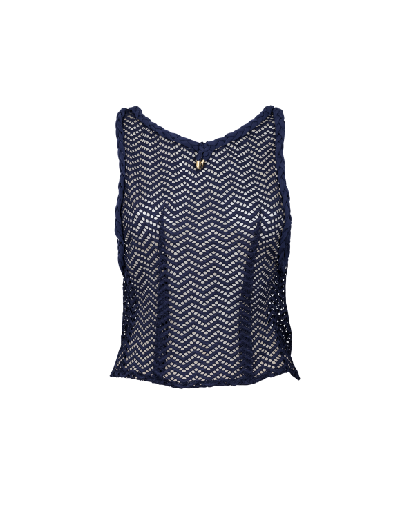 Ultra Cropped Tank Navy