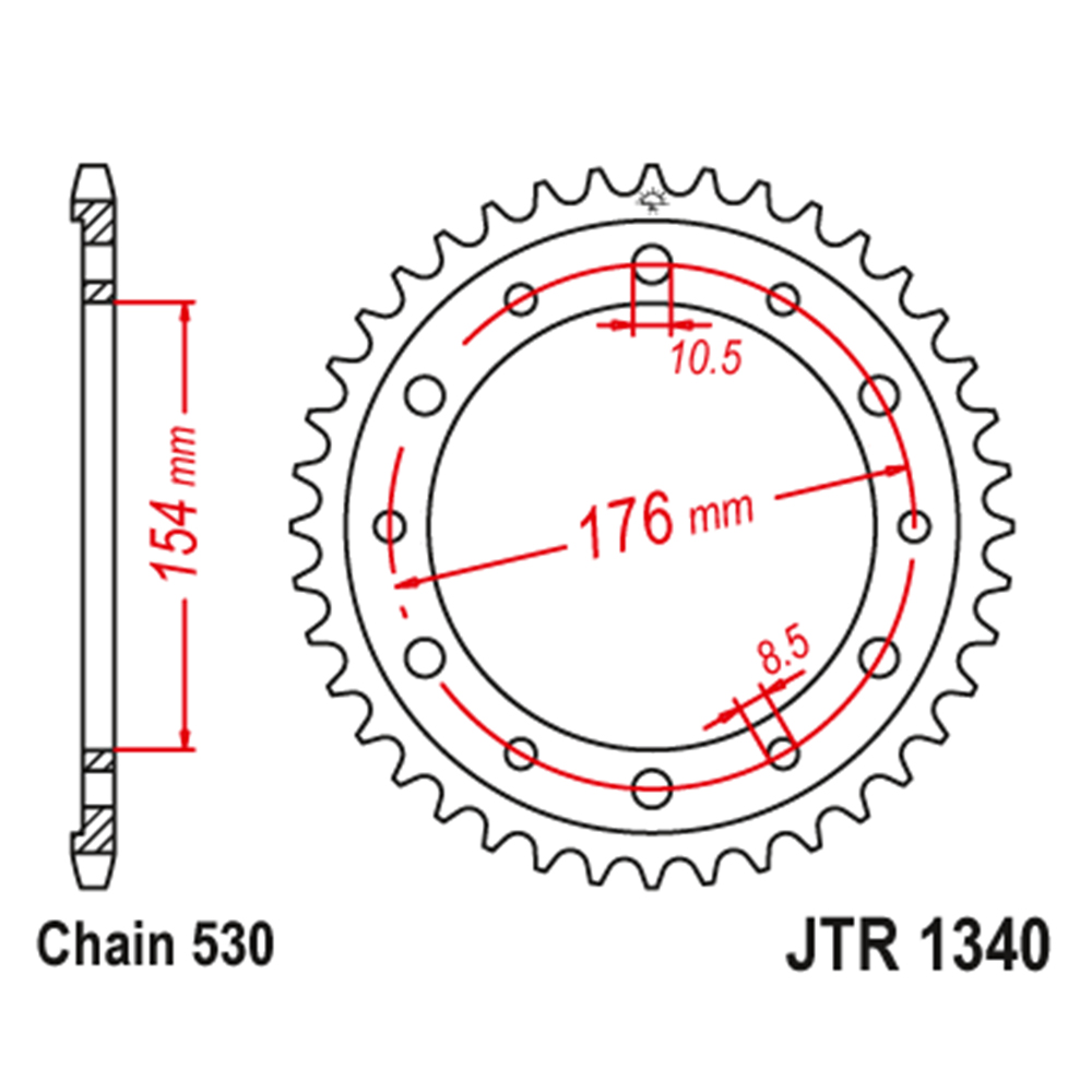 Lančanik zadnji JT JTR1340-44-50-35042 (50) 44 zuba