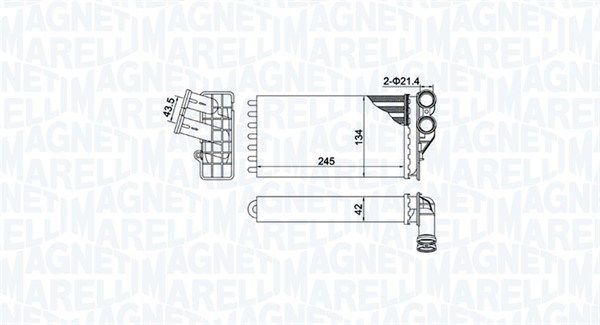 Mali hladnjak, grejanje kabine MAGNETI MARELLI 350218430000