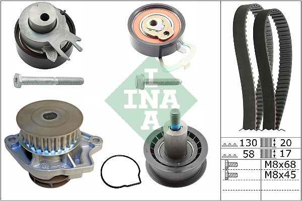 Pumpa za vodu + komplet zupčastog kaiša Schaeffler INA 530 0538 30