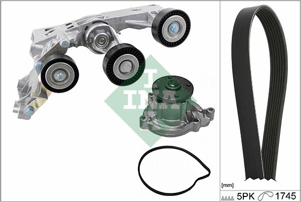 Pumpa za vodu + garnitura klinastog rebrastog kaiša Schaeffler INA 529 0148 30