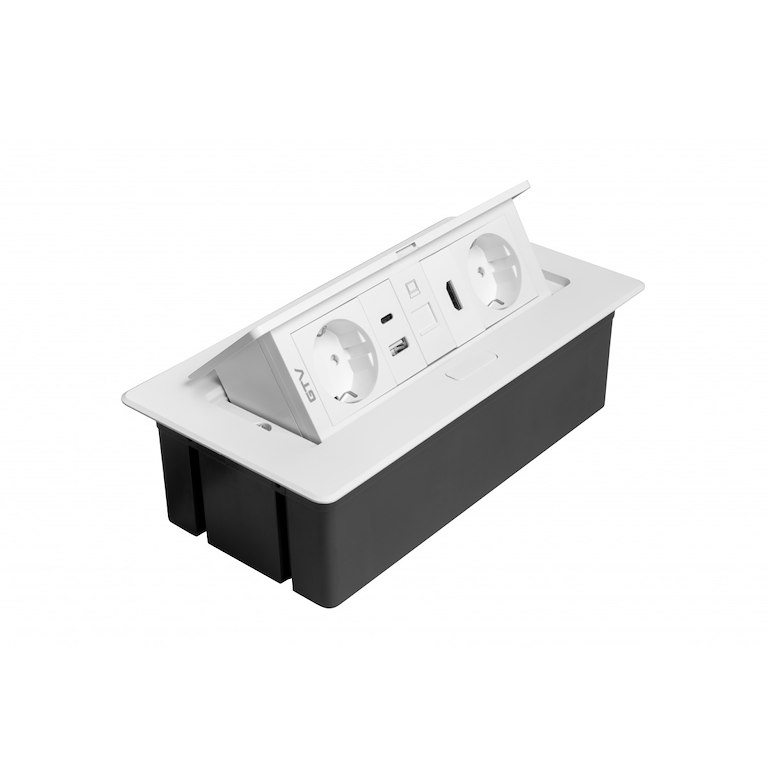 OU utič.MULTISOFT 2x,HDMI bela