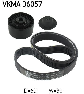 Garnitura klinastog rebrastog kaiša SKF VKMA 36057