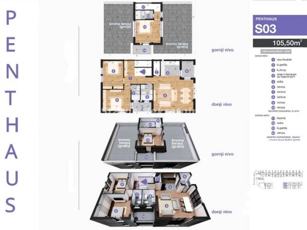 Trosoban stan na prodaju, 106m2, 283.900€