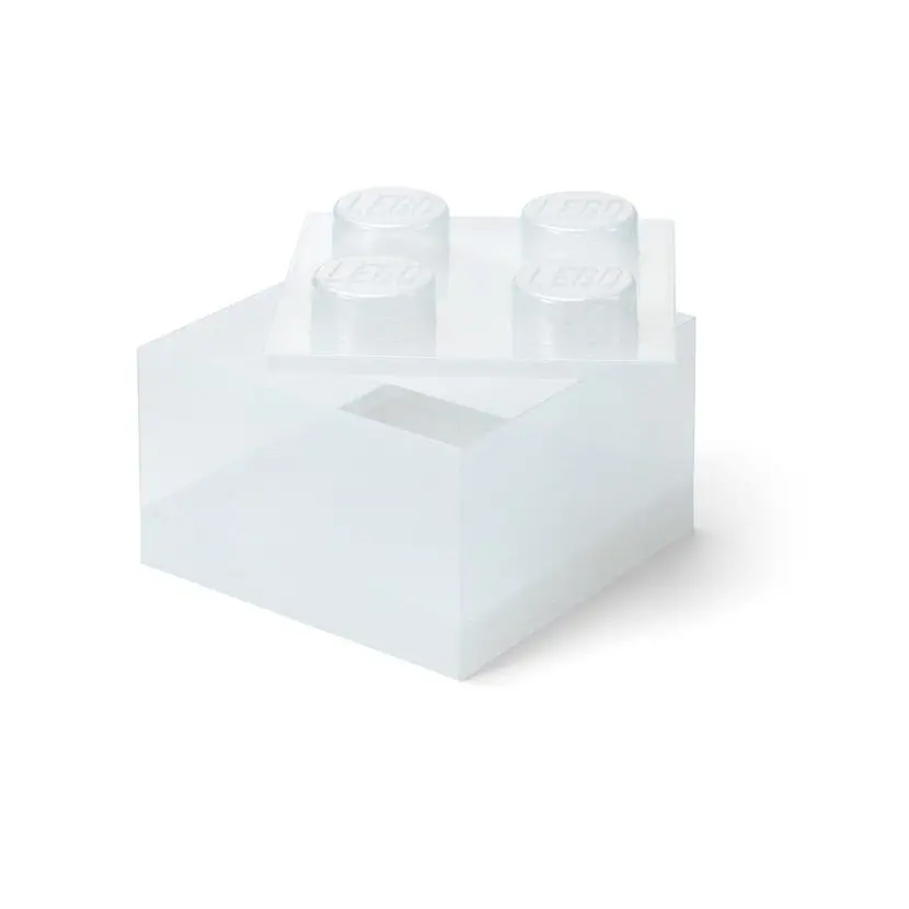 LEGO kutija za odlaganje sa poklopcem (4): Svetlucavo prozirna