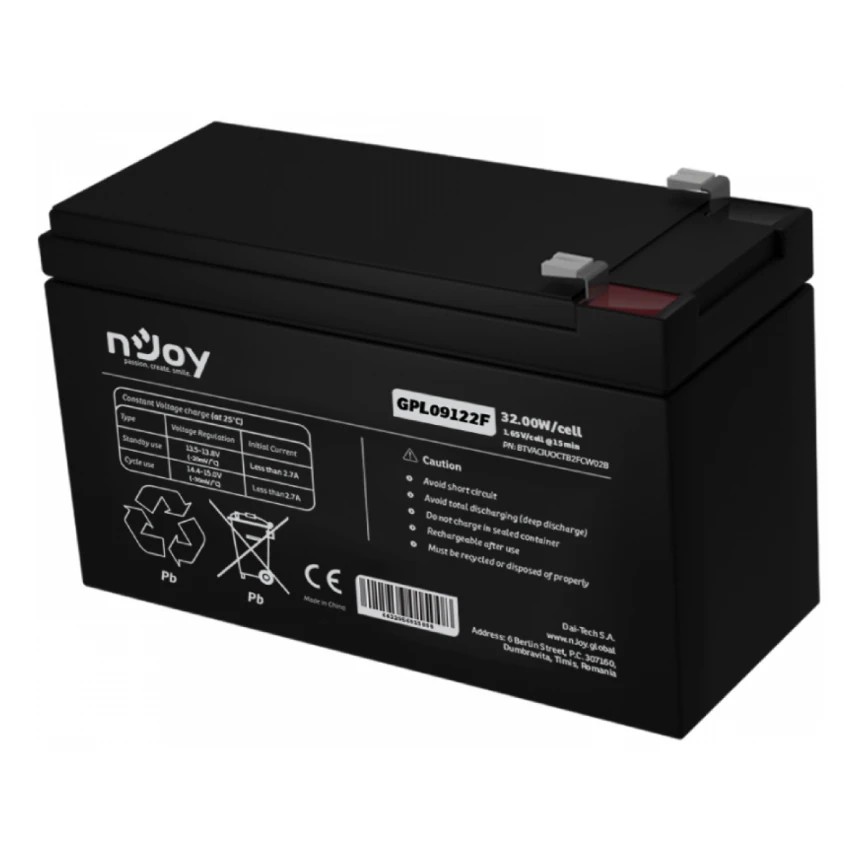 NJOY GPL09122F baterija za UPS 12V 9Ah (BTVACIUOCTB2FCW02B)