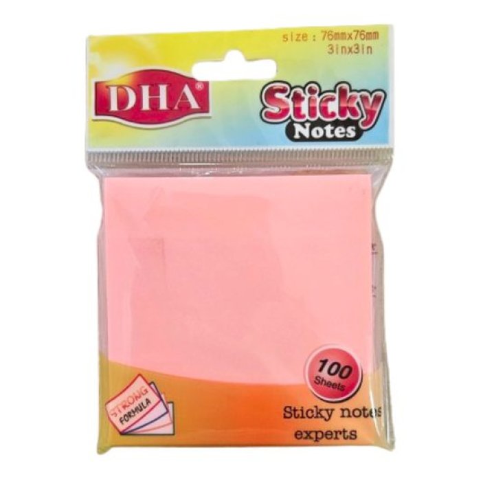 Stiker DHA 76x76 pink neon 100 listova
