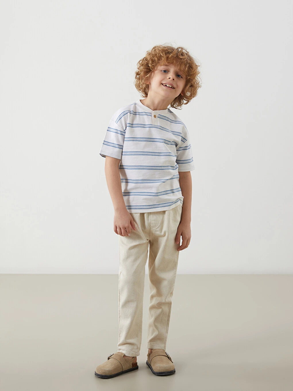 LCW Kids Majica Sa Okruglim Izrezom, Prugasta, Za Dečake