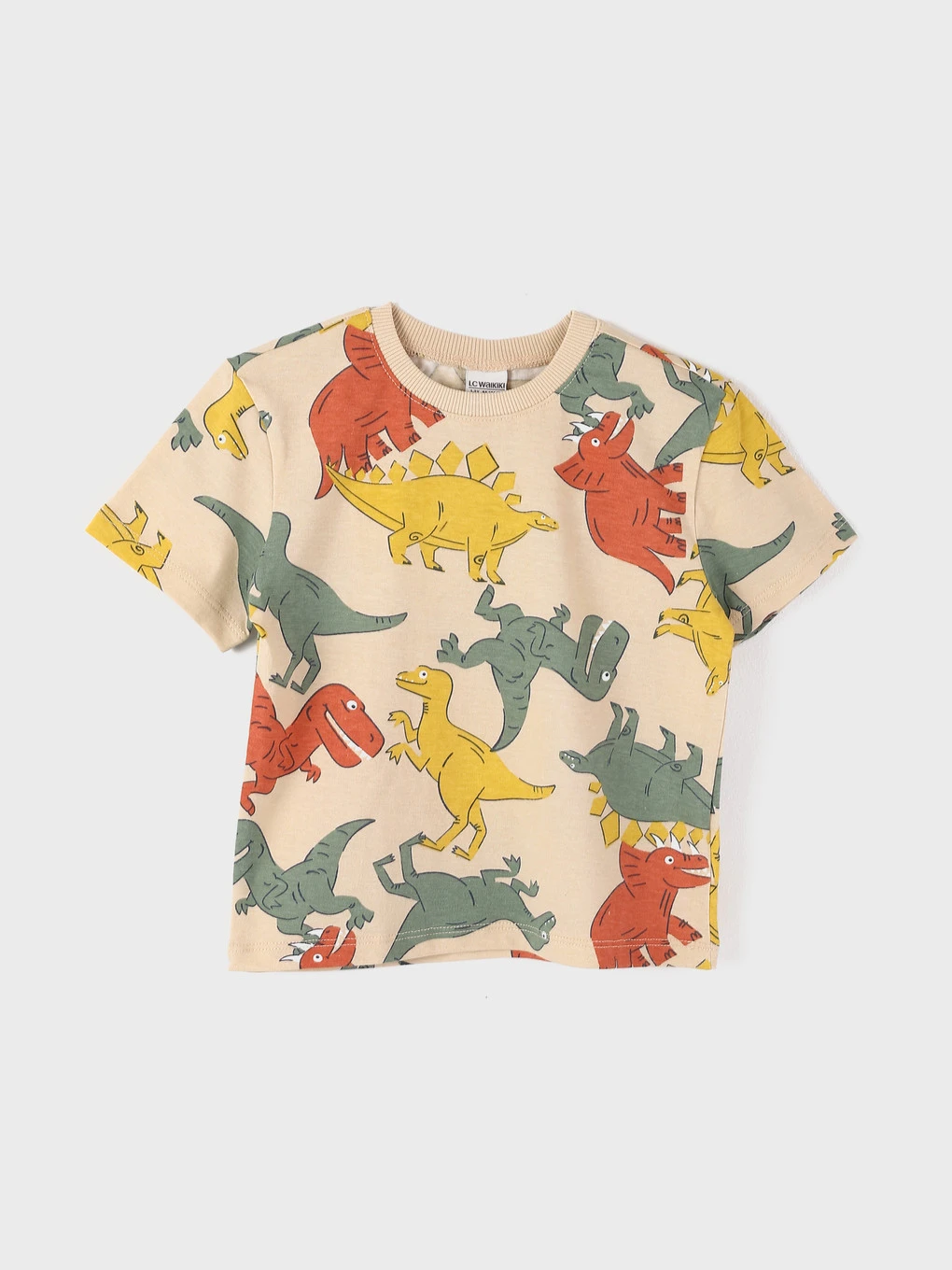 LCW Kids Majica Za Dečake Sa Štampom Dinosaurusa I Okruglim Izrezom, Pakovanje Od 3 Komada
