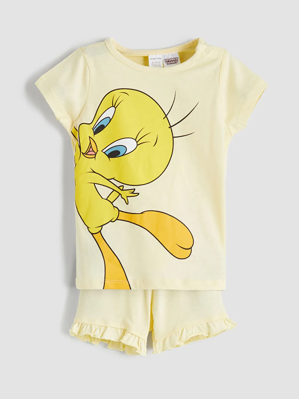 LCW baby Tweety Štampani Komplet Kratke Pidžame Za Bebe Devojčice